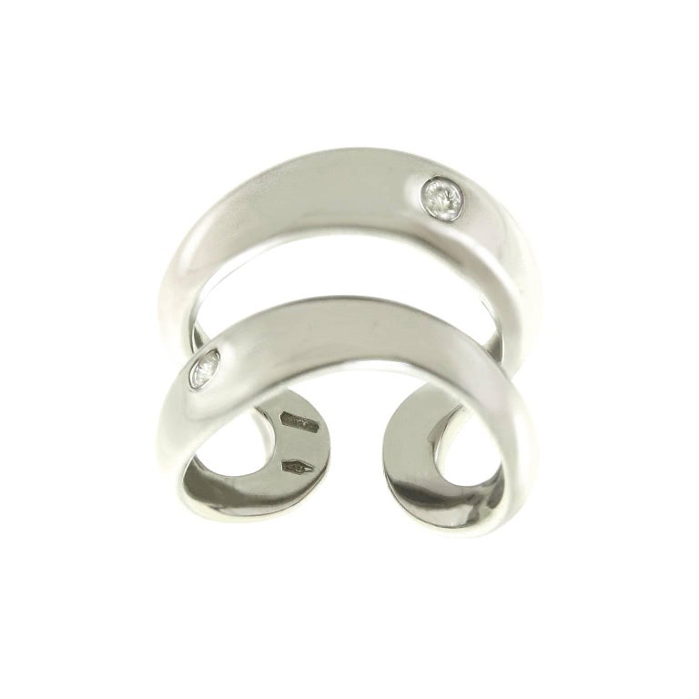 Gavello White Gold Diamond Double Band Ring For Sale at 1stDibs