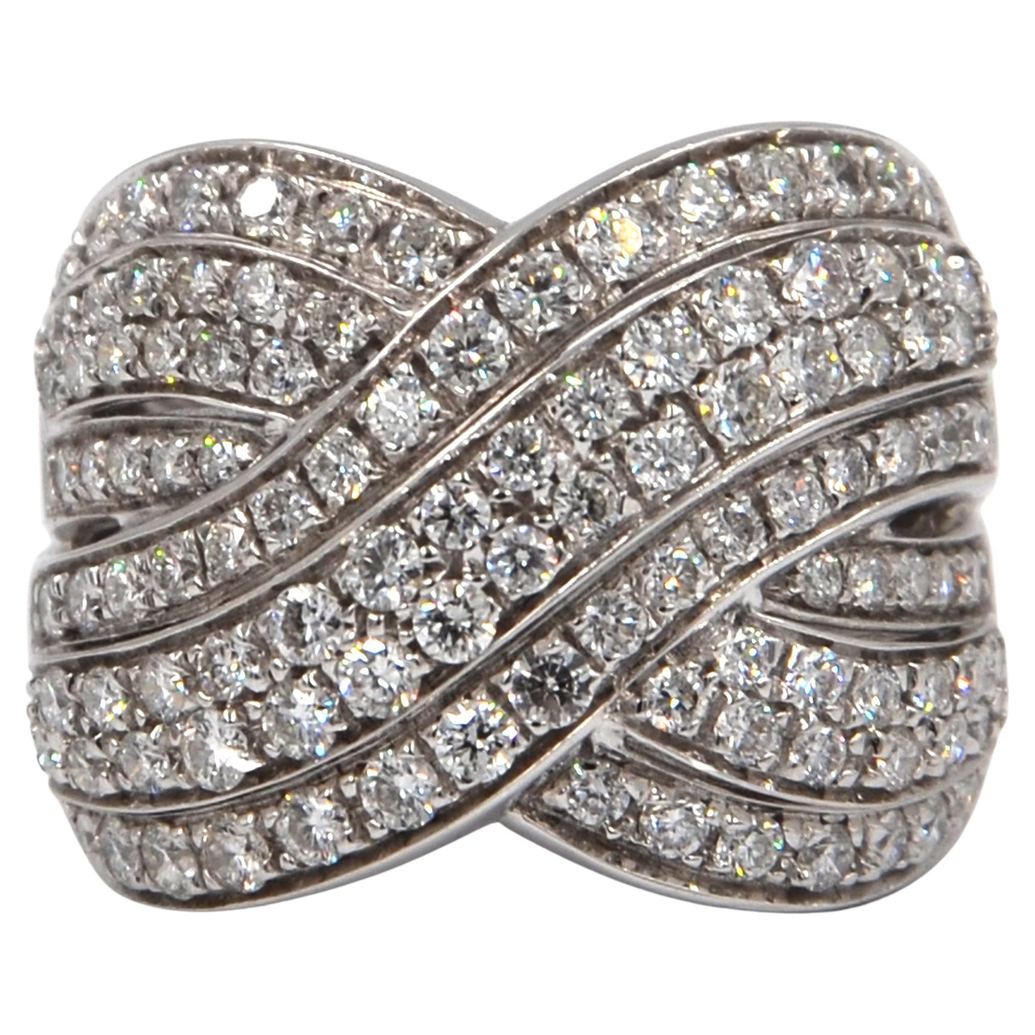 Nazarelle 18 Karat Yellow Gold Diamond Criss Cross Ring For Sale at ...