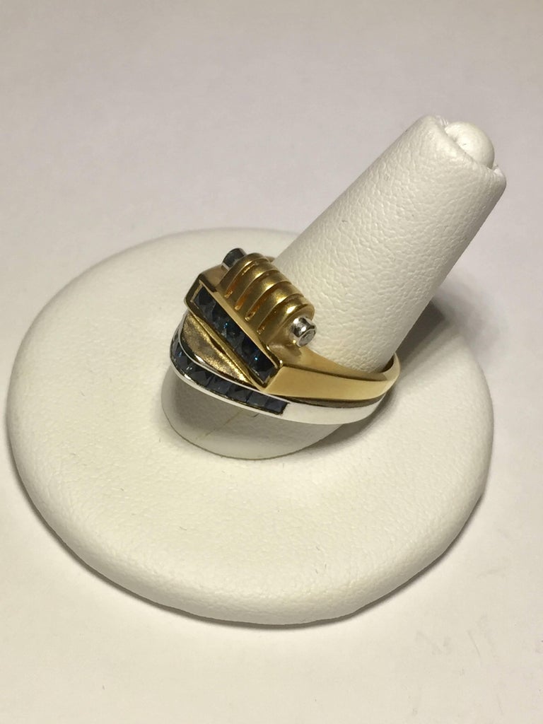 Industrial Style Stacking Rings, Platinum, 18k Gold, Sapphires ...