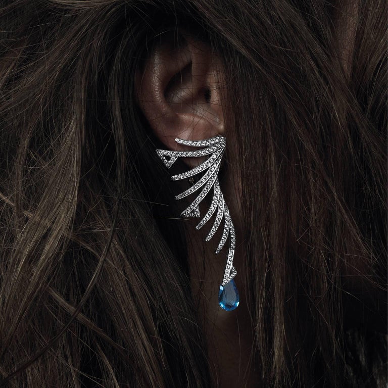 Akillis Cruella Earrings 18 Karat White Gold Amethyst White Diamonds ...