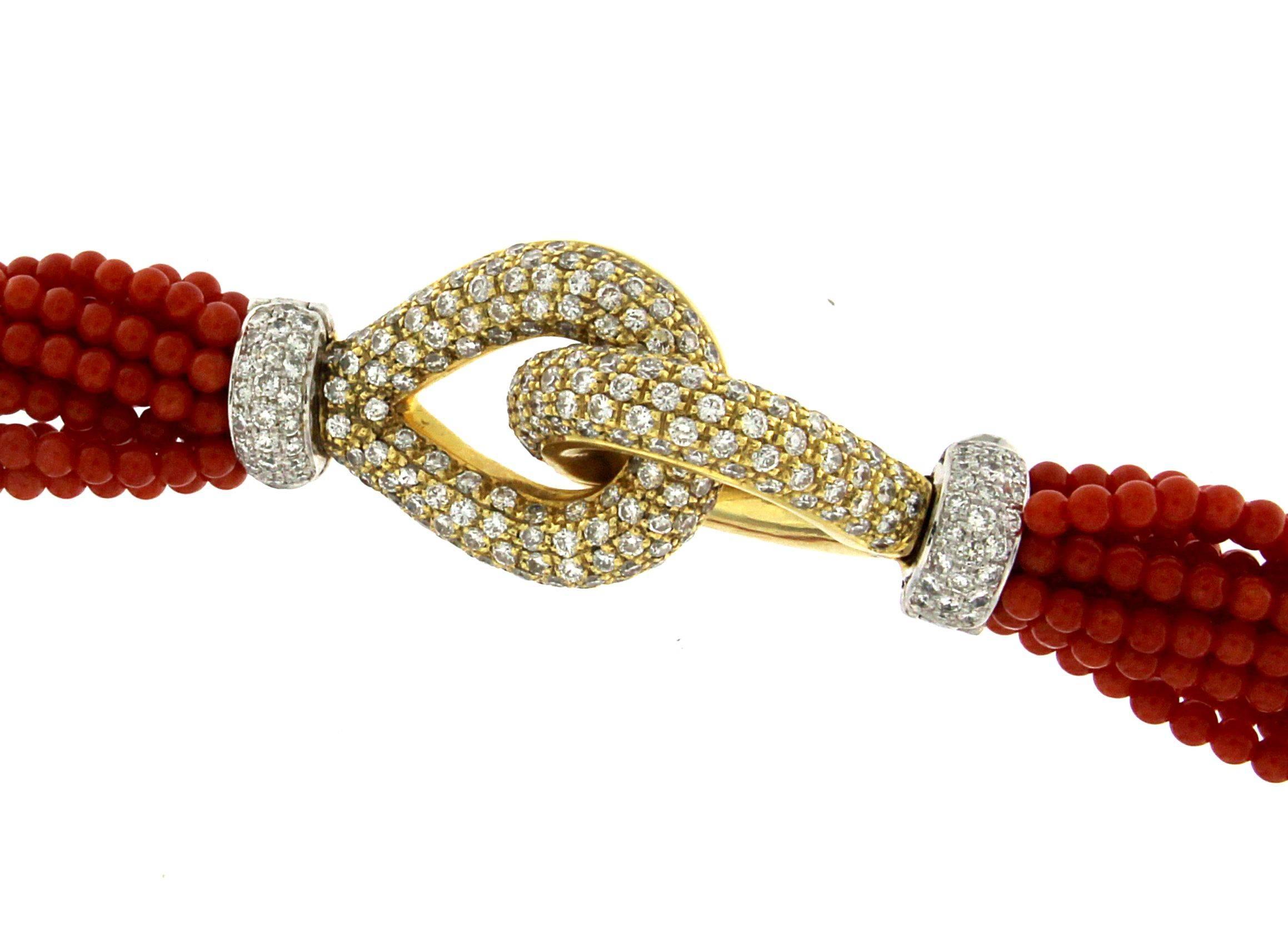 Interchangeable Multi-Threaded Pearls Hematite, Coral and 18 Karat Gold ...