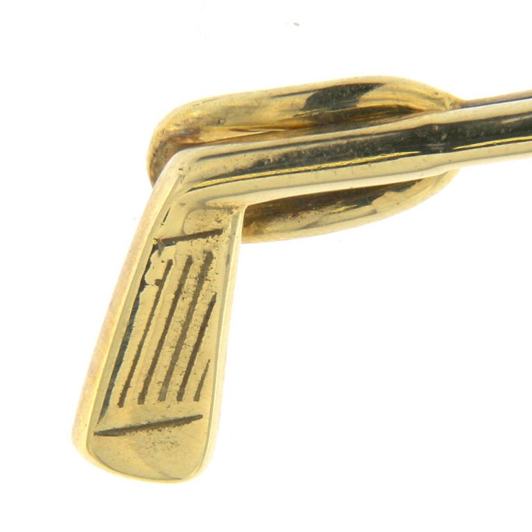 18 Karat Gold Golf Club Tie Clip For Sale at 1stDibs | 18 karat golf