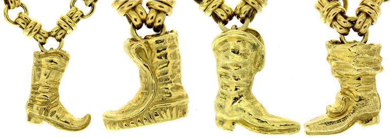 Boots Necklace Pendant in 18 Karat Gold For Sale at 1stDibs