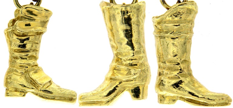 Boots Necklace Pendant in 18 Karat Gold For Sale at 1stDibs