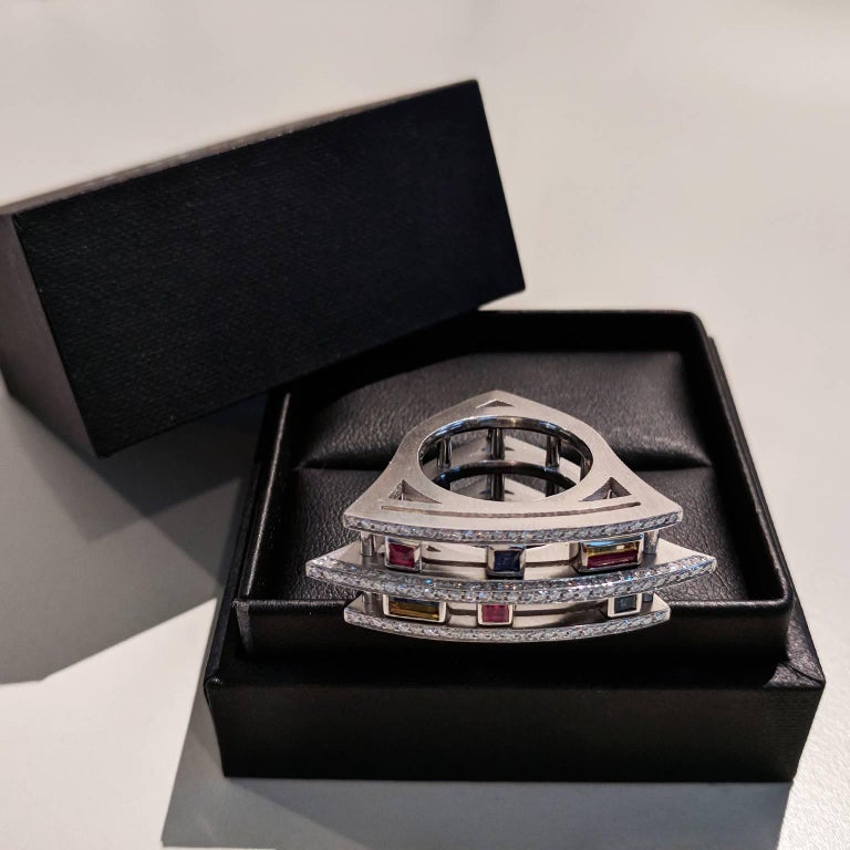 Luke Rose Platinum and Diamond Award Winning Cocktail Ring For Sale at ...