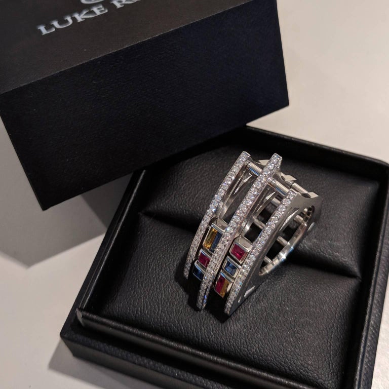 Luke Rose Platinum and Diamond Award Winning Cocktail Ring For Sale at ...