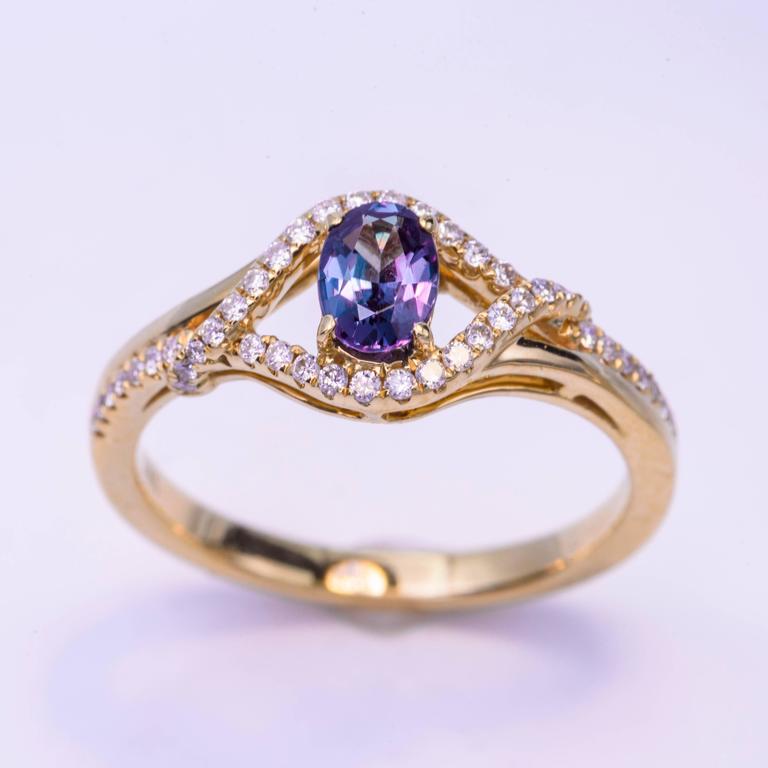 Alexandrite Yellow Gold Ring at 1stDibs