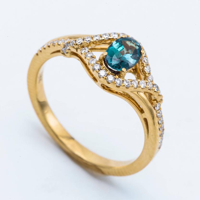 Alexandrite Yellow Gold Ring at 1stDibs