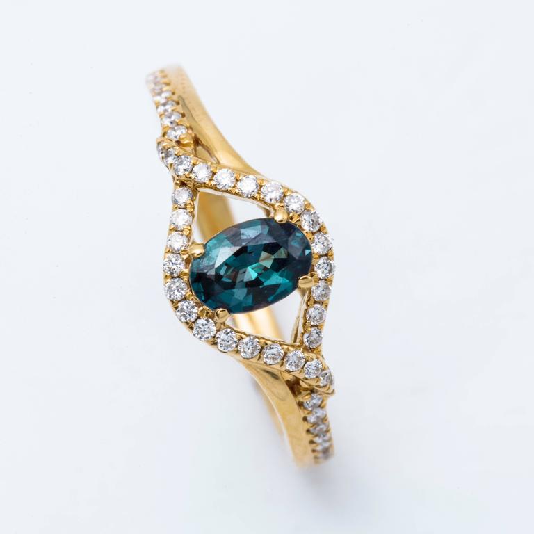 Alexandrite Yellow Gold Ring at 1stDibs