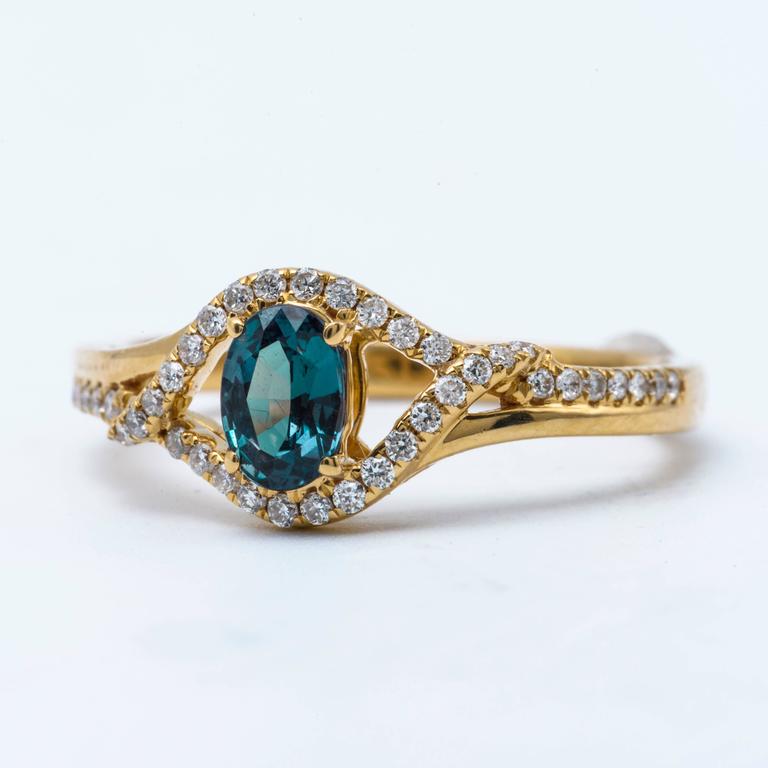 Alexandrite Yellow Gold Ring at 1stDibs