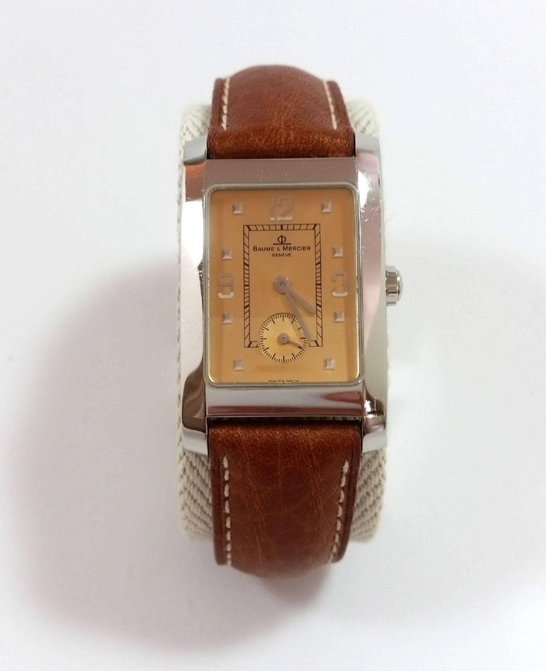 Baume and Mercier Stainless Steel Copper dial Hampton Quartz Wristwatch ...