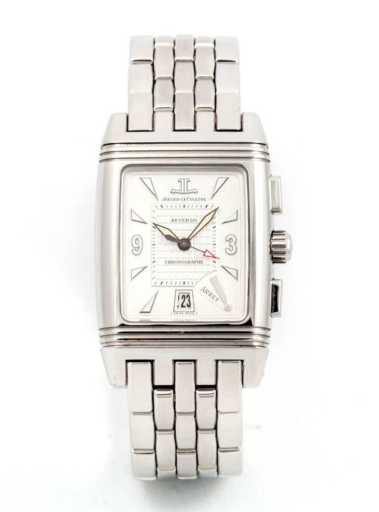 Jaeger LeCoultre Steel Reverso Gran Sport Chrono Wristwatch For Sale at ...