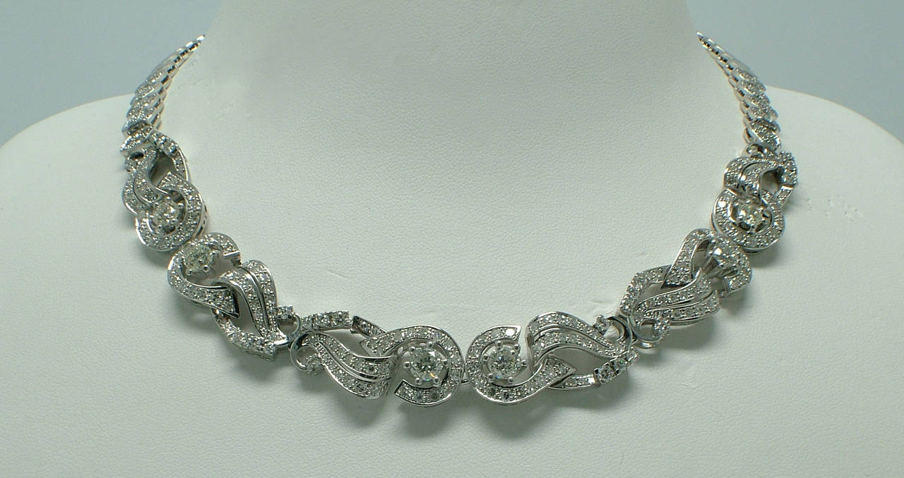 Magnificent Diamond Gold Tiara Necklace For Sale at 1stDibs