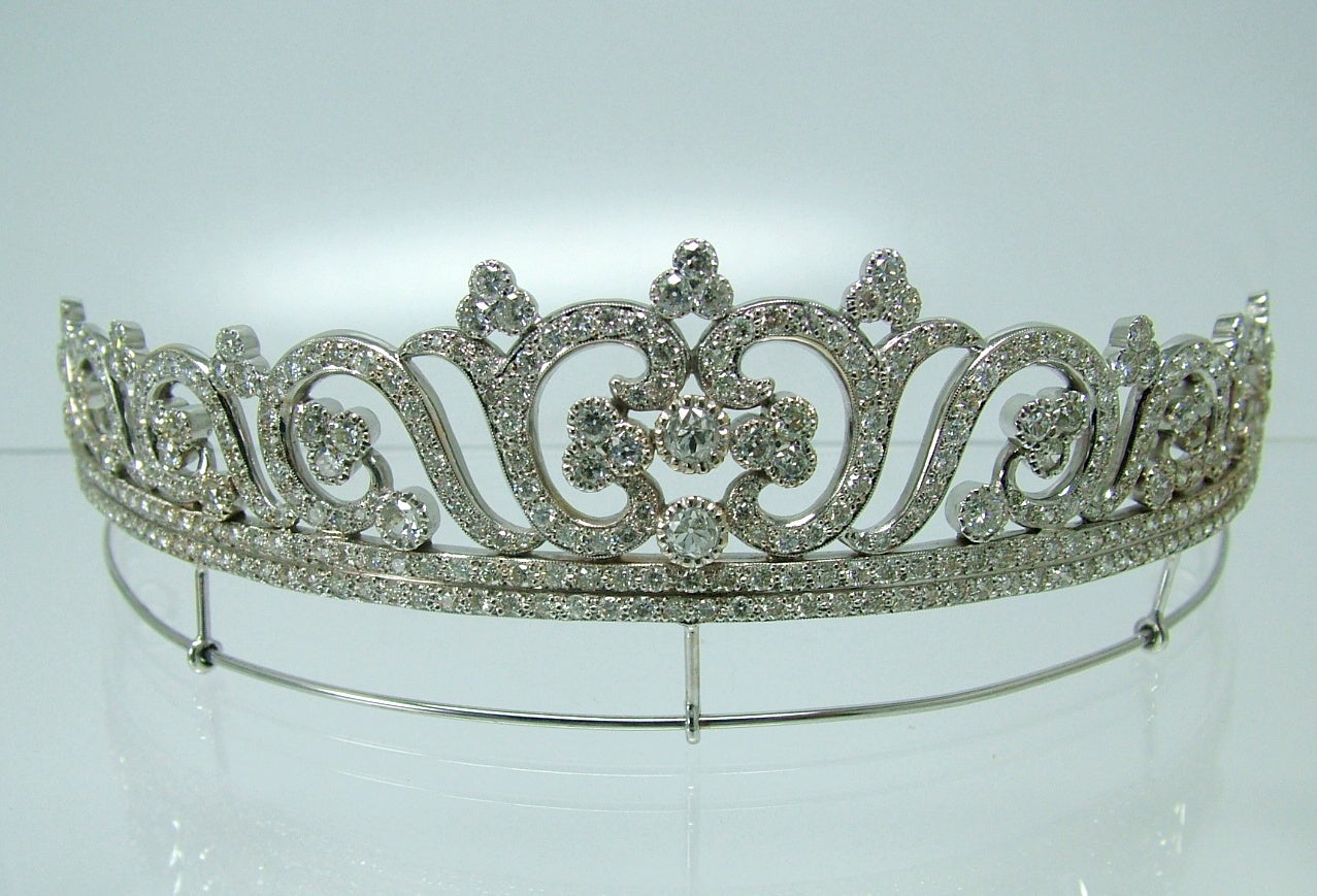 Fabulous Diamond Scroll Tiara at 1stDibs