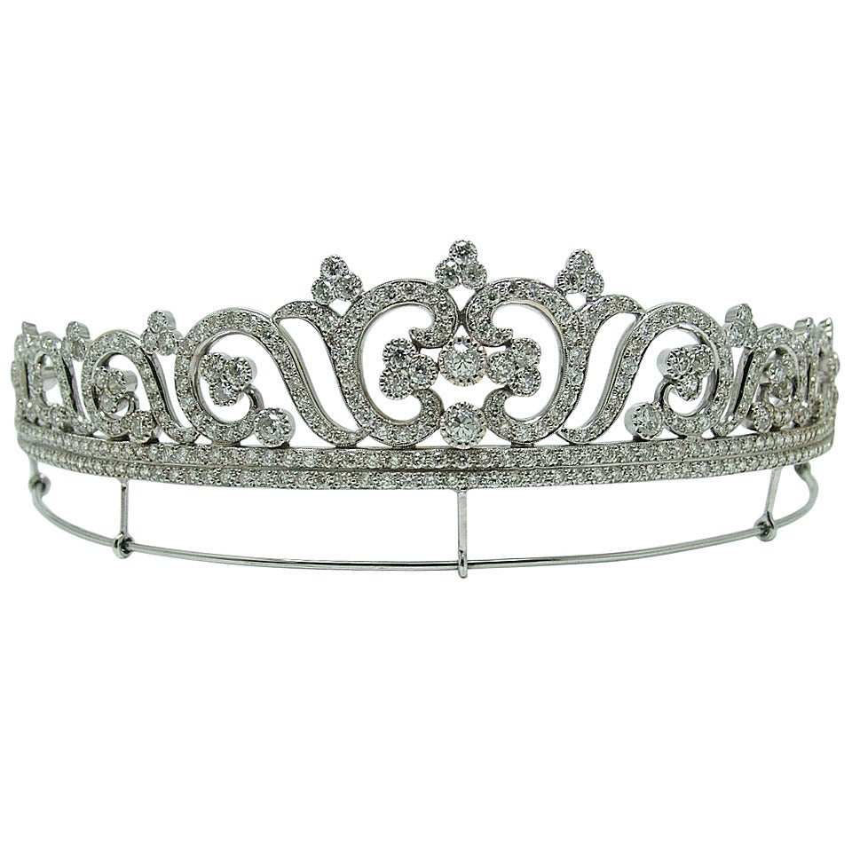 Fabulous Diamond Scroll Tiara at 1stDibs