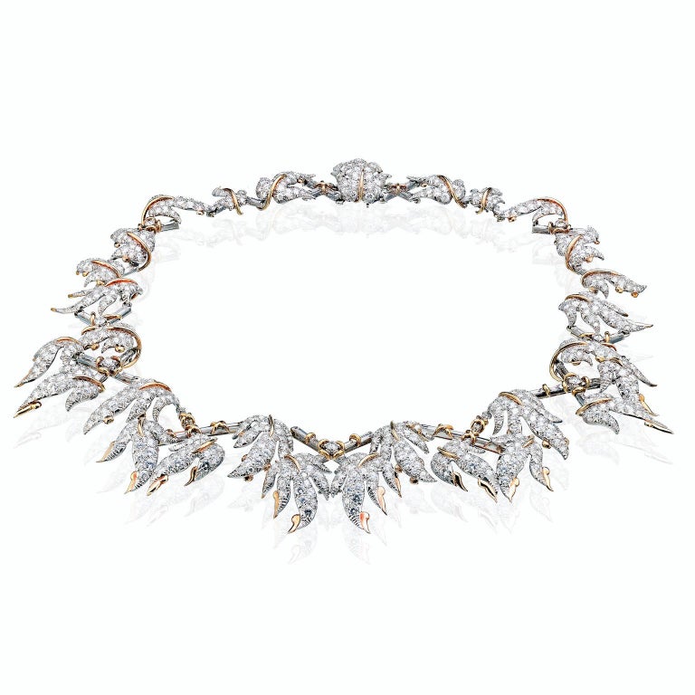 Tiffany and Co. Schlumberger France Diamond Foliate Vine Necklace at ...