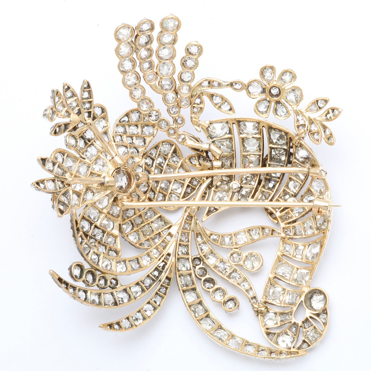 Antique Diamond Cornucopia Brooch For Sale at 1stDibs