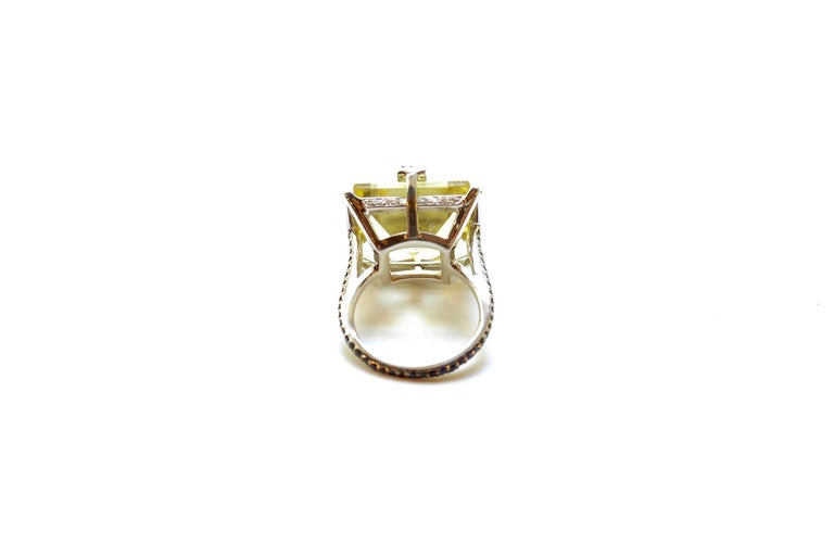 Sharon Khazzam 14.38 Carat Lemon Quartz, Blue Sapphire and White ...