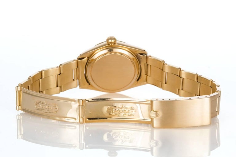 Rolex Yellow Gold Diamond Dial Mother-of-Pearl Datejust Wristwatch Ref ...