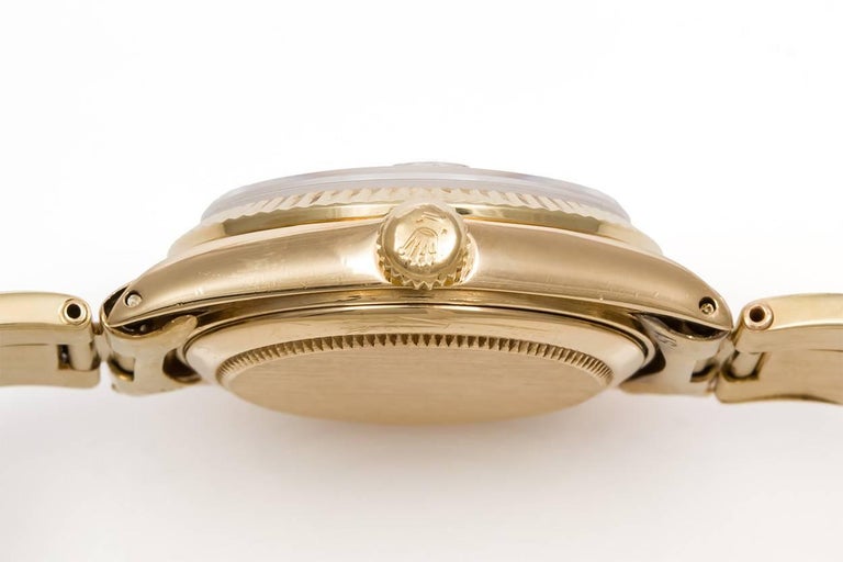 Rolex Yellow Gold Diamond Dial Mother-of-Pearl Datejust Wristwatch Ref ...