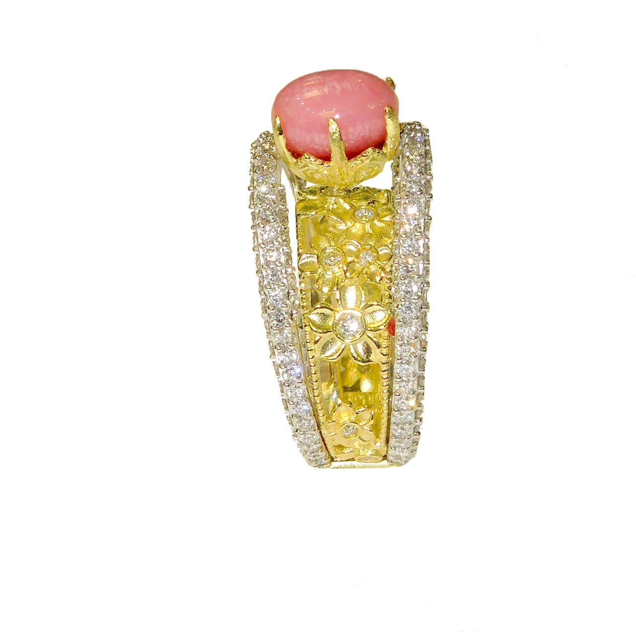 Conch Pearl Ring with Diamonds and Gold at 1stDibs | conch pearl ...