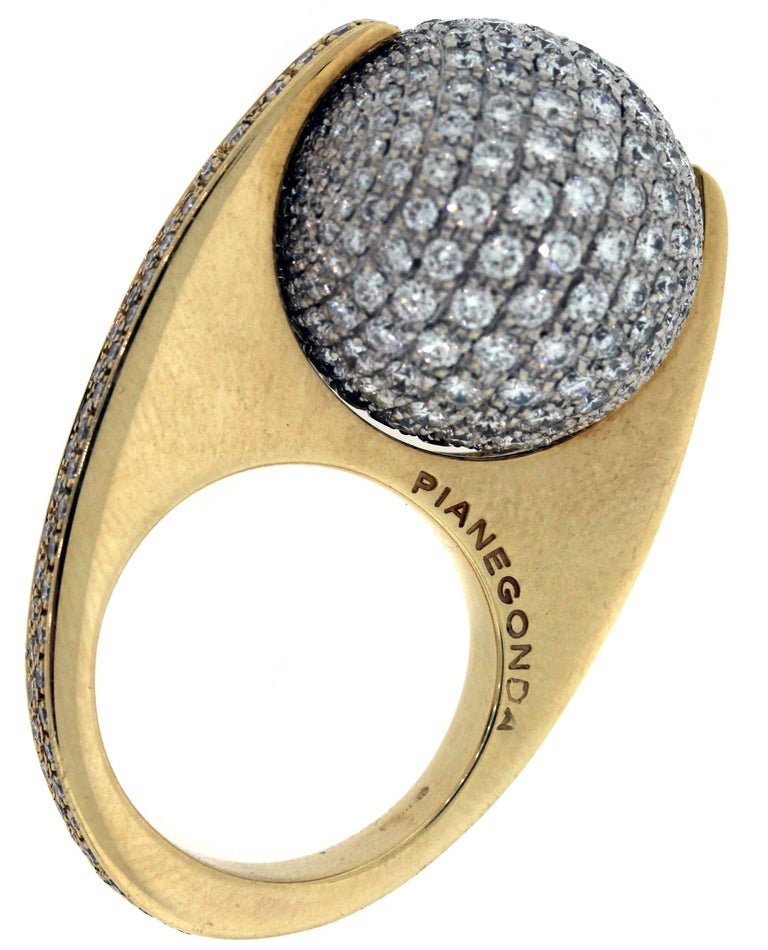 Pianegonda Rotating Diamond Ball Gold Ring For Sale at 1stDibs ...