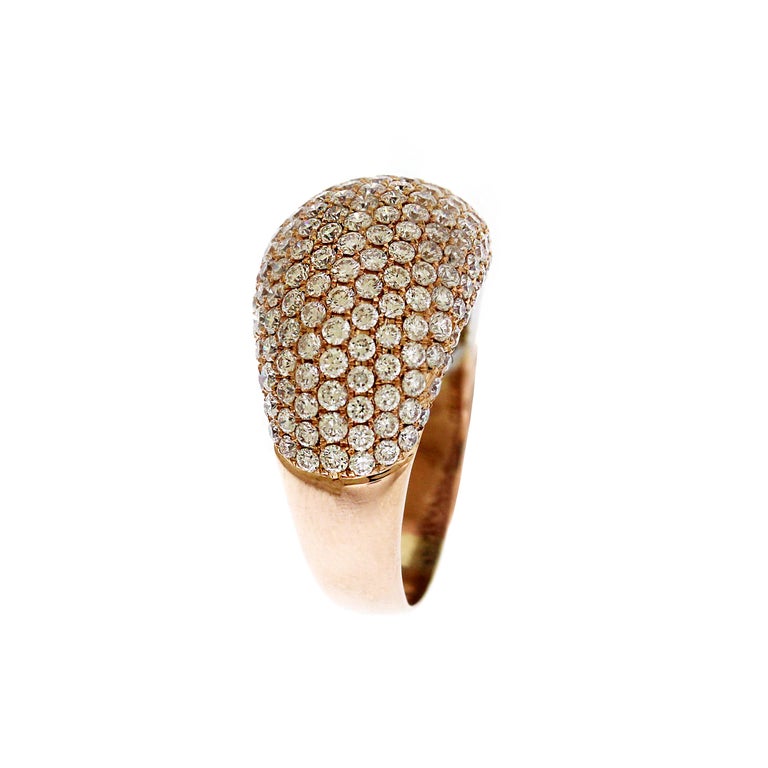 Rose Gold and Diamond Dome Ring at 1stDibs
