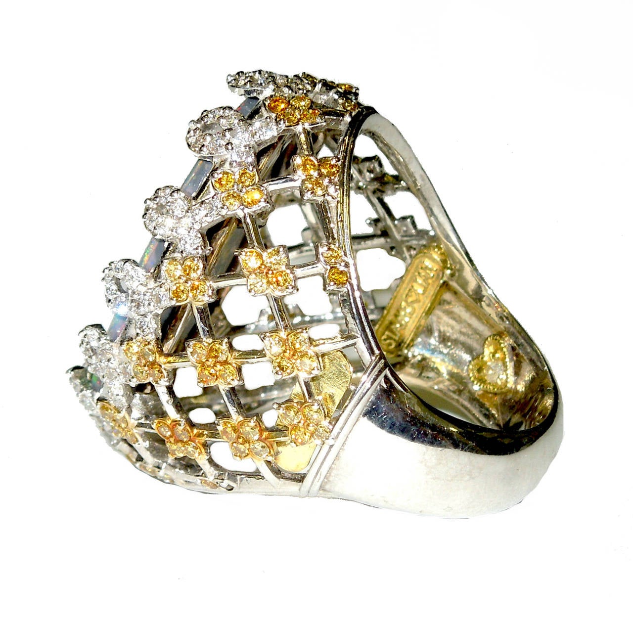 Stambolian Australian Color-Changing Fiery Opal Diamond Gold Ring For ...