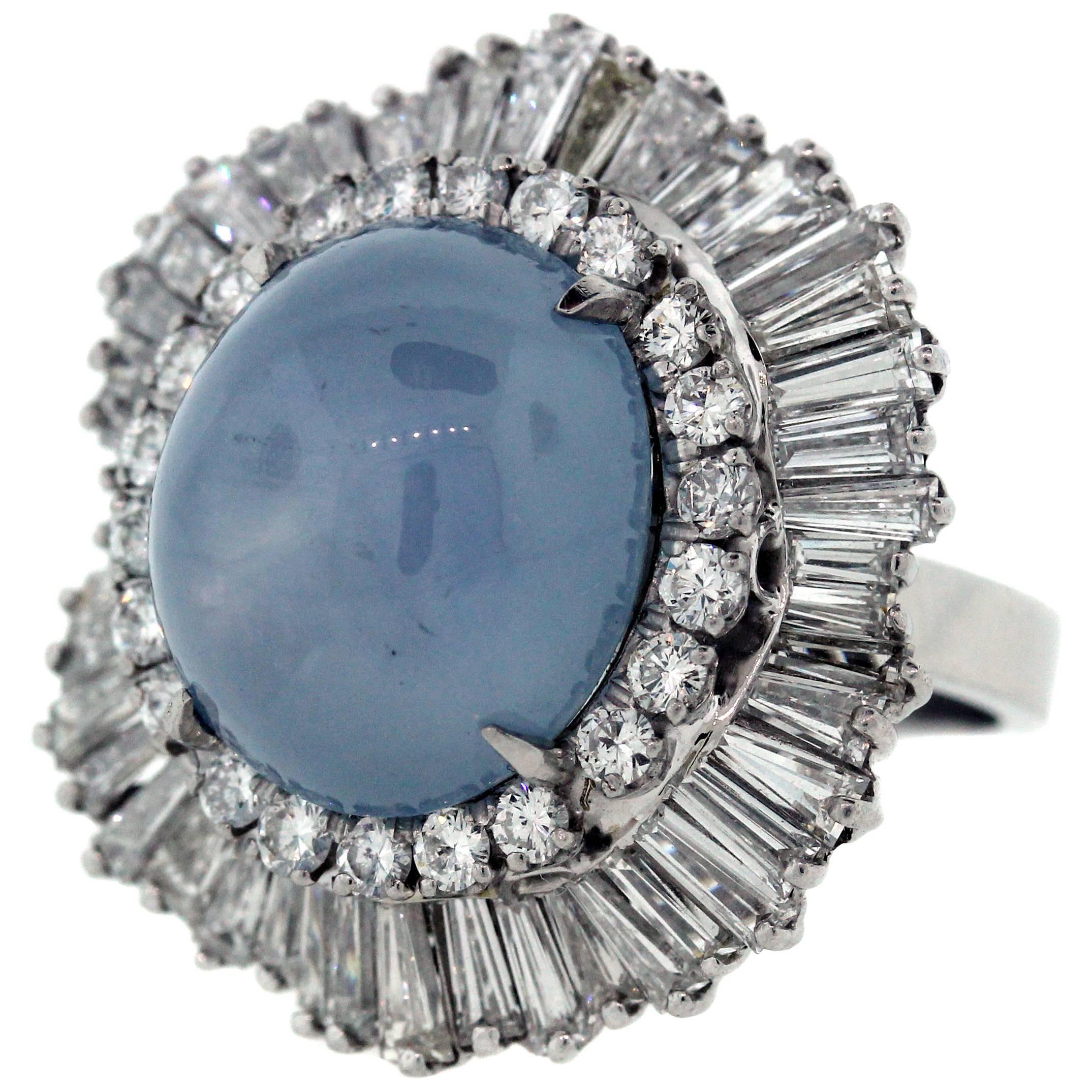 Aquamarine Ring with Baguette Diamonds Platinum For Sale at 1stDibs ...