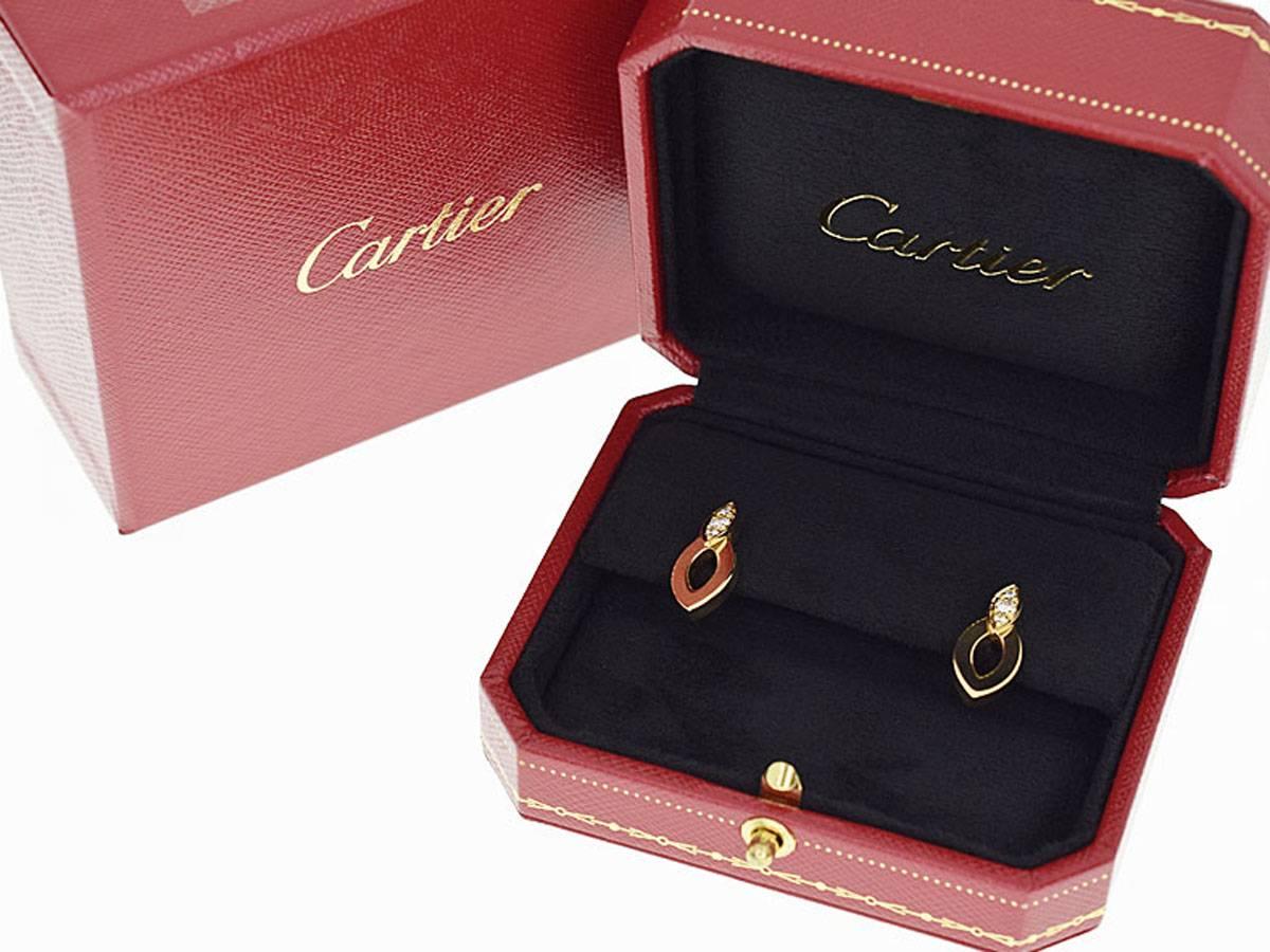 Cartier Diamond 18 Karat Yellow Gold Diadea Stud Earrings at 1stDibs