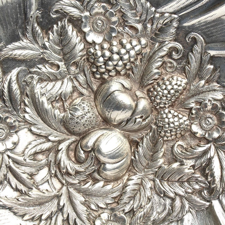 Large S. Kirk and Son Footed Sterling Silver Repousse Bowl For Sale at ...