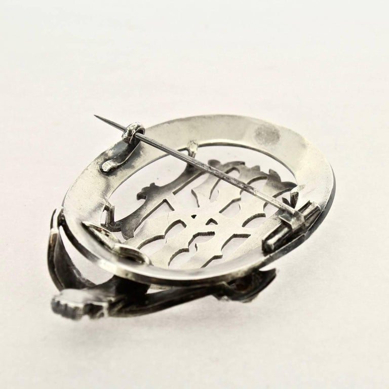 Large Antique Cased Figural Victorian Silver Buckle Brooch For Sale at ...