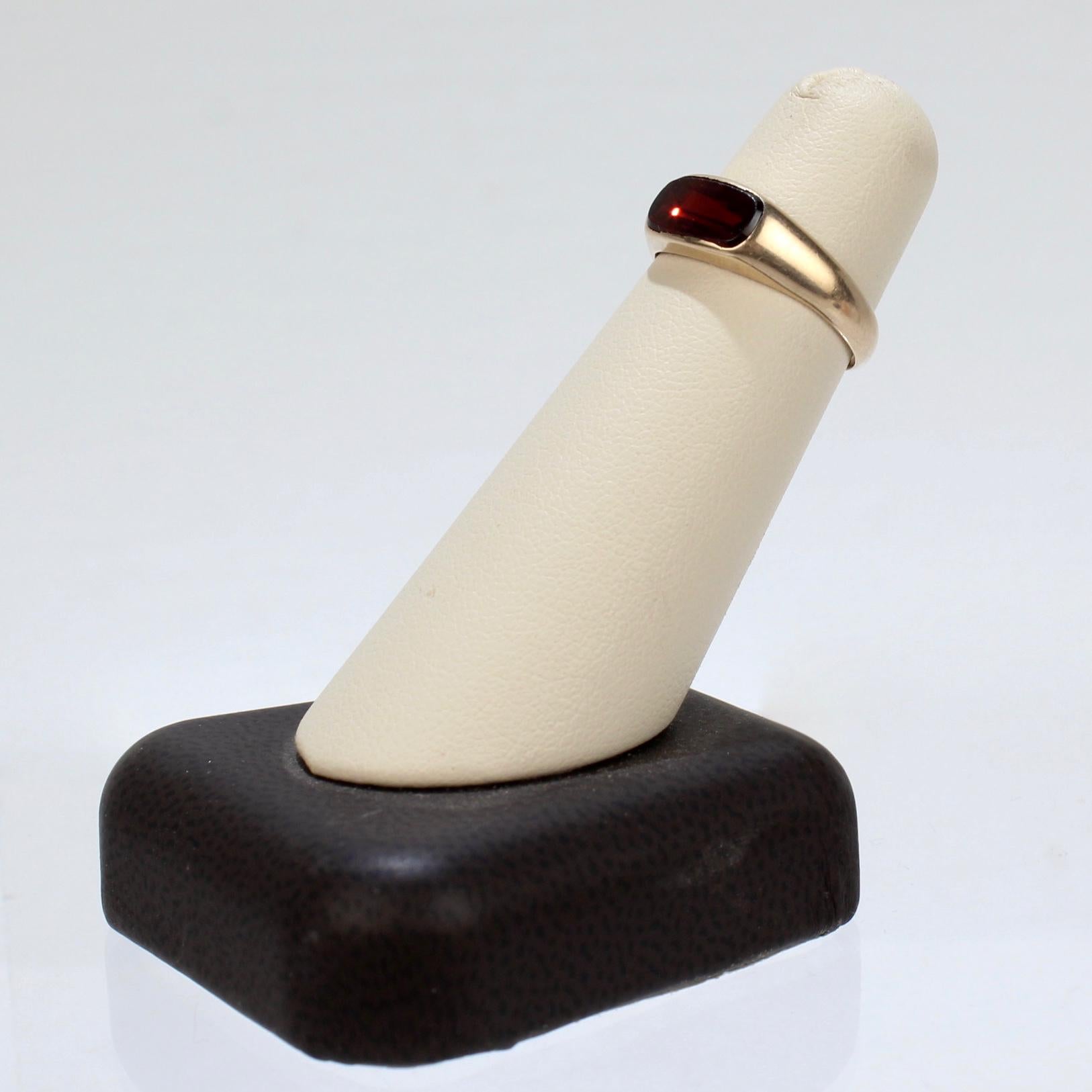 Vintage Signed Heintz Bros Art Deco 14 Karat Gold and Garnet Signet ...