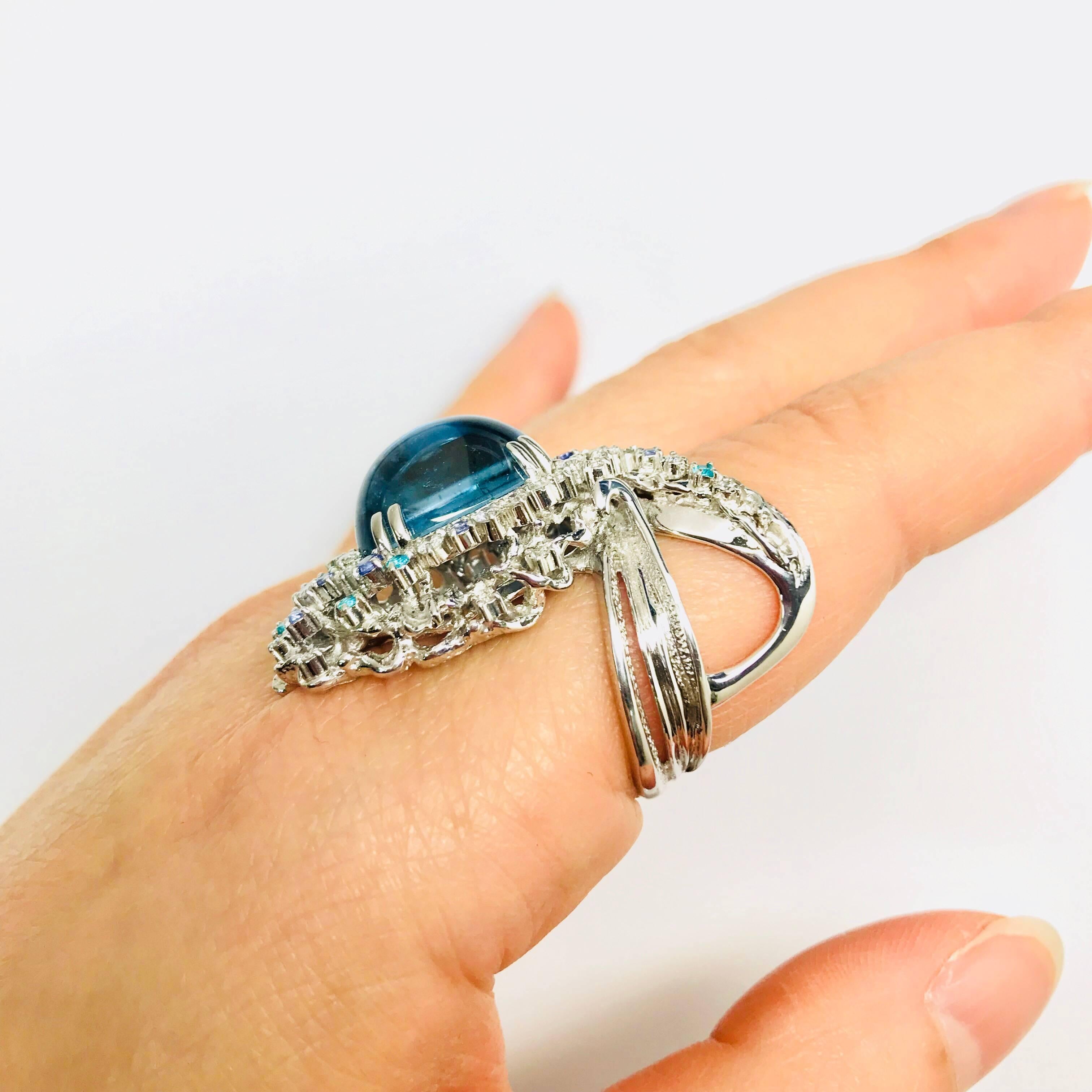 Matsuzaki Indigo Tourmaline Tanzanite Paraiba Diamond Forefinger ...