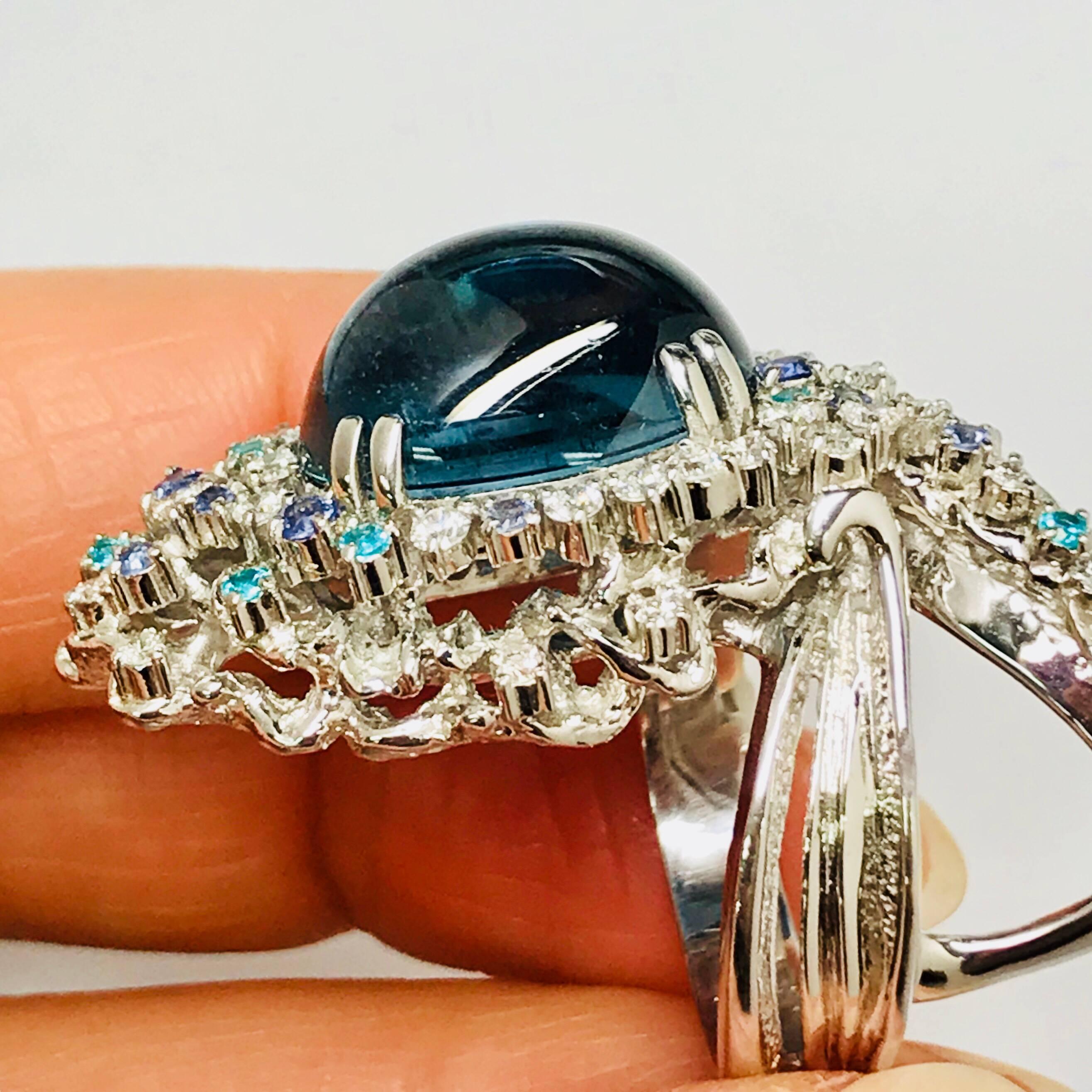 Matsuzaki Indigo Tourmaline Tanzanite Paraiba Diamond Forefinger ...