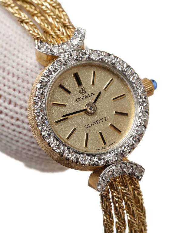 CYMA Gold Diamond Watch For Sale at 1stDibs | cyma gold watch