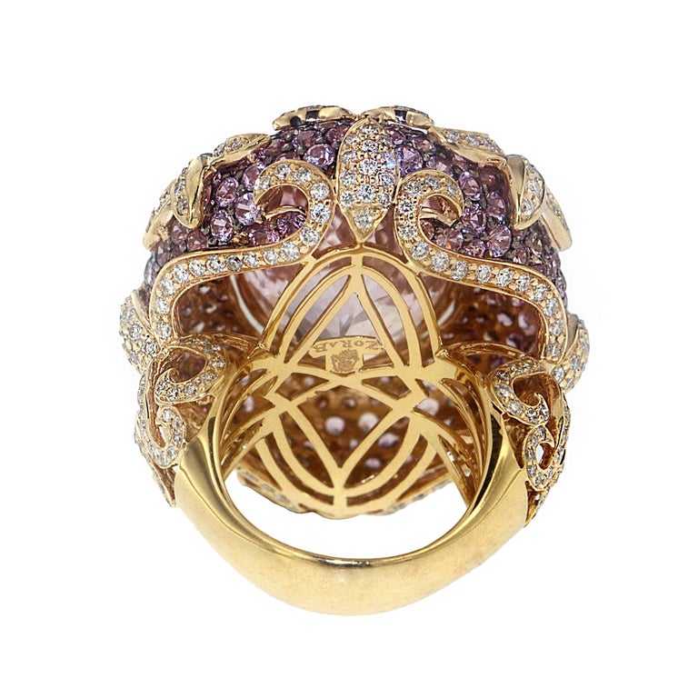 Zorab Creation 34.05 Carat Kunzite Spodumene Diamond Pink Sapphire ...