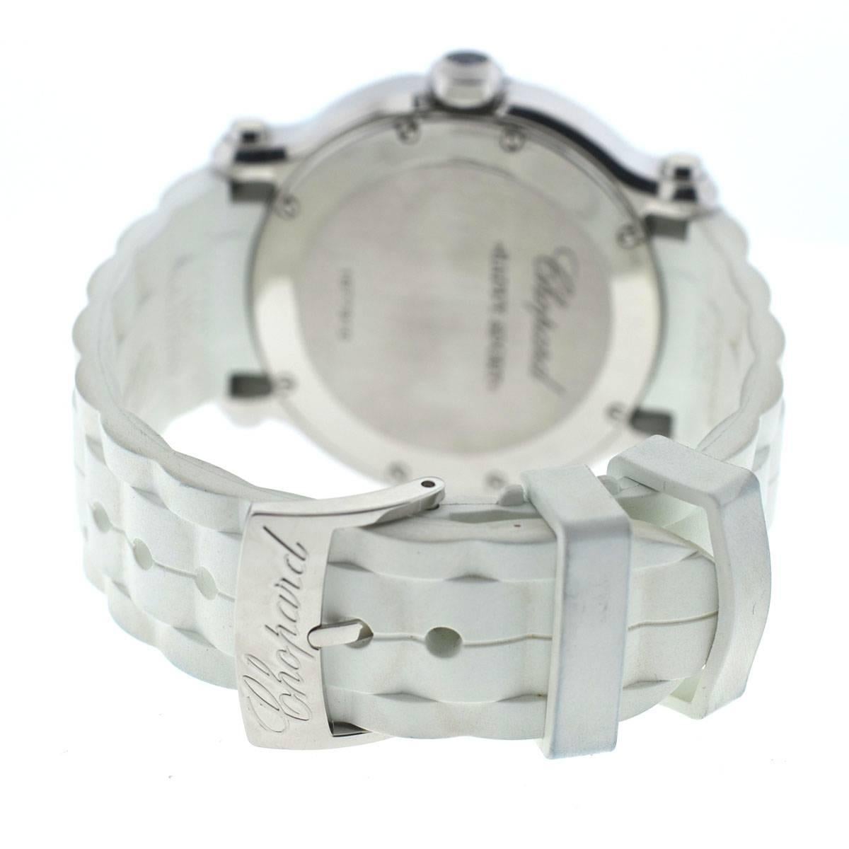 Chopard Floating Diamonds Stainless Steel Rubber Strap Watch at 1stDibs