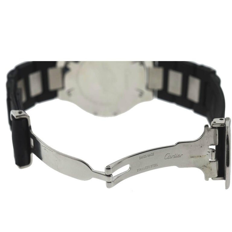 Cartier 21 Chronoscaph Stainless Steel Black Rubber Strap Watch at ...