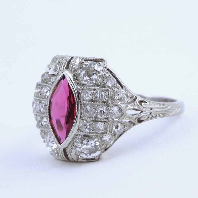 1920s Art Deco Ruby, Diamond and Platinum Ring at 1stDibs | art deco ...