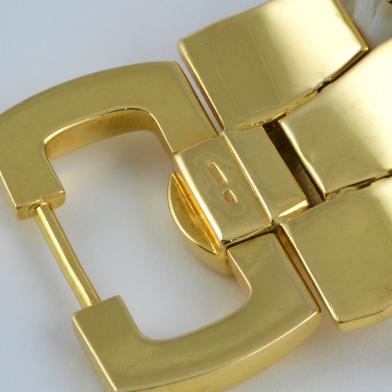 Cellini Italian 1980's Gold Link Bracelet For Sale at 1stDibs