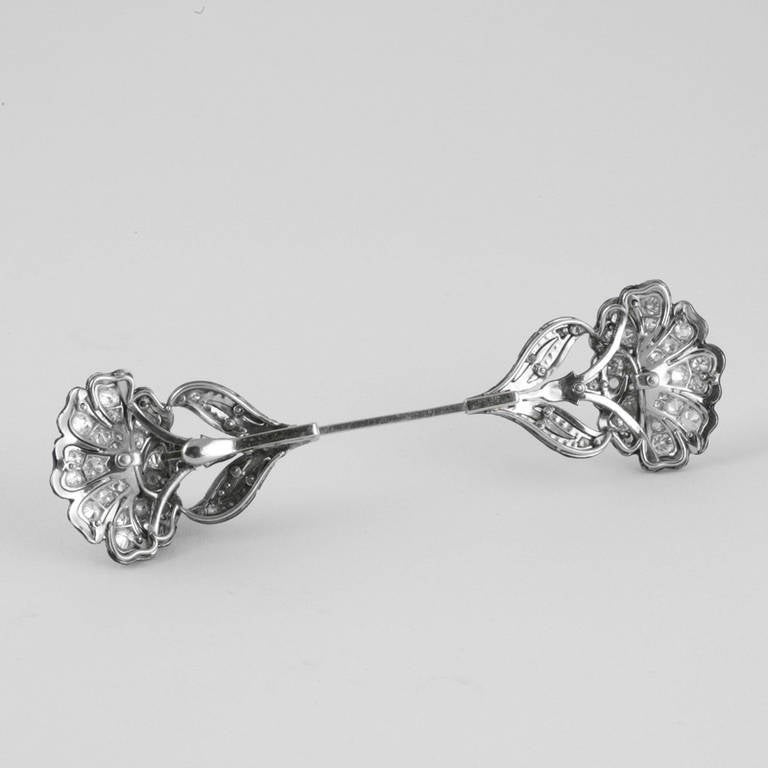 French 1920s Art Deco Diamond Enamel and Platinum Jabot Pin For Sale at ...