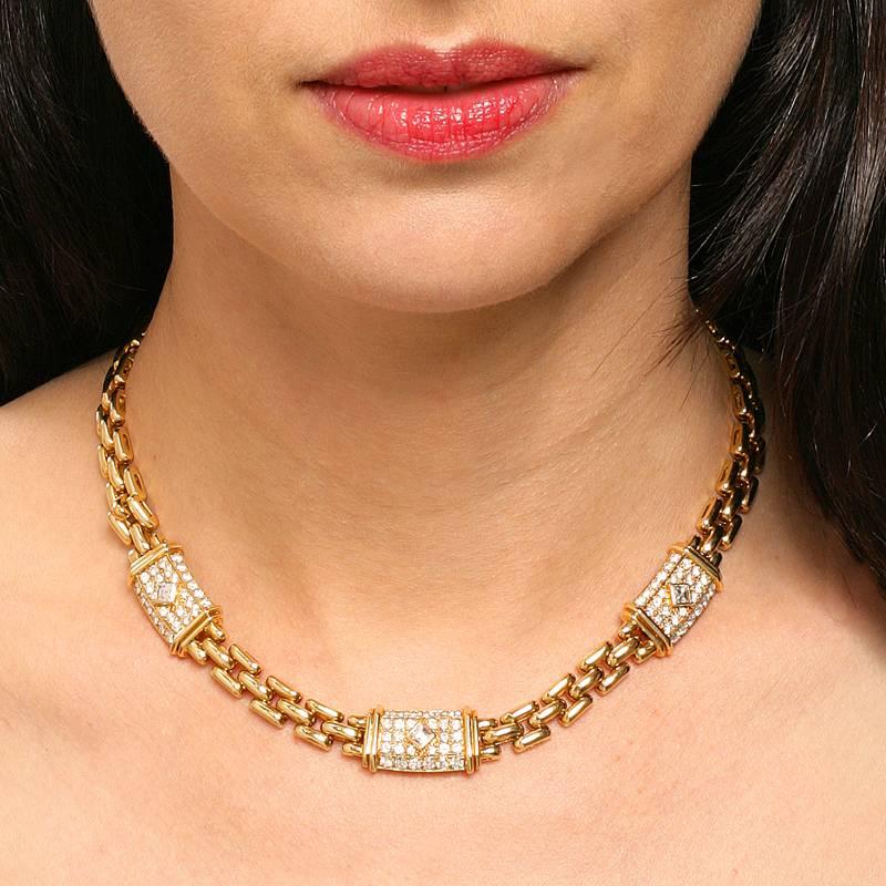 Cartier Paris 1990s Diamond and Gold Trinidad Necklace For Sale at ...