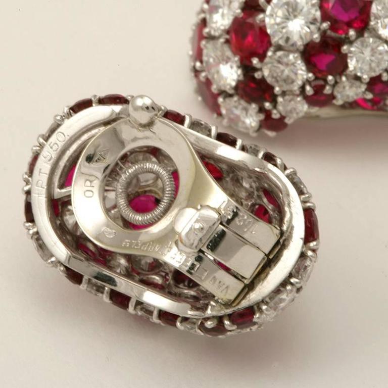 Van Cleef and Arpels Ruby and Diamond Earrings For Sale at 1stDibs