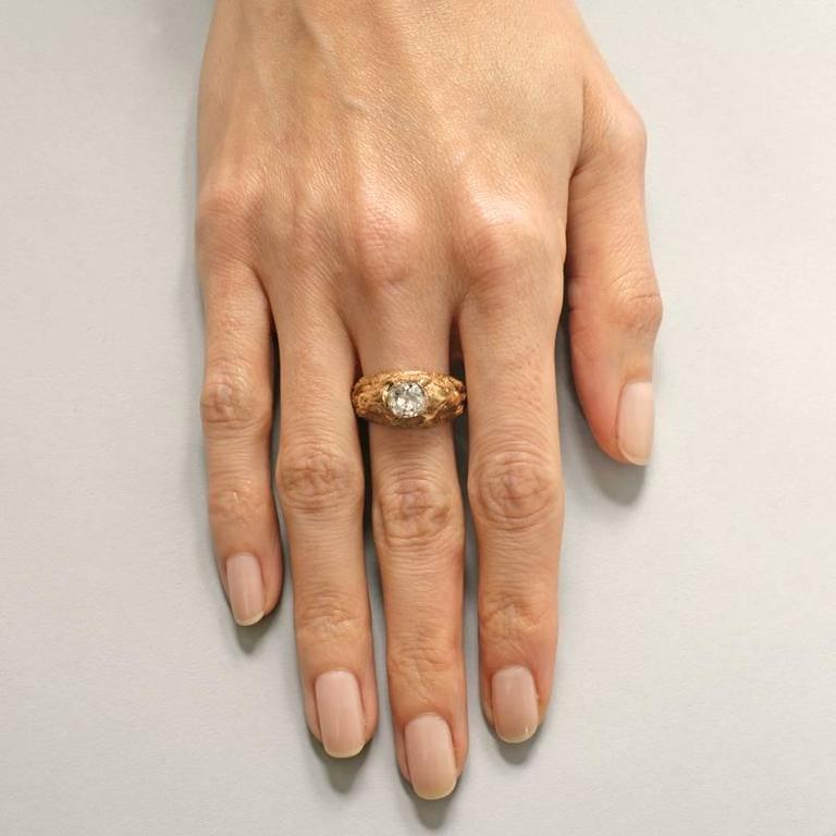 Antique Gold Ring with Diamonds at 1stDibs