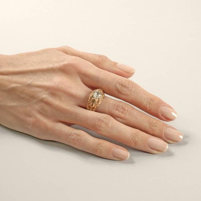 Antique Gold Ring with Diamonds at 1stDibs