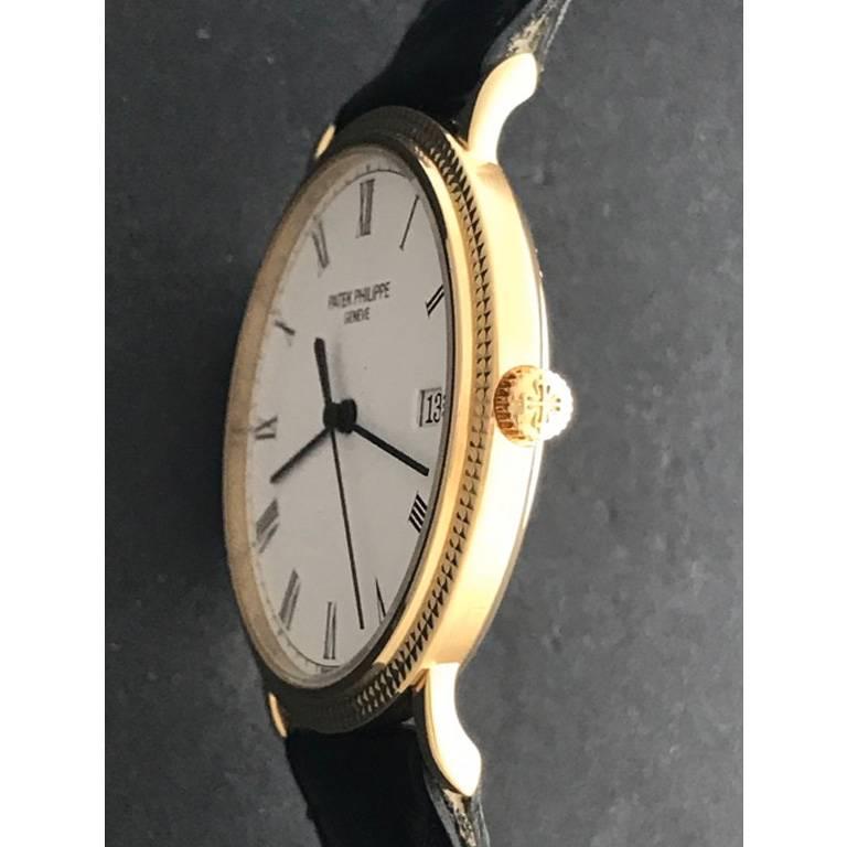Patek Philippe Yellow Gold Calatrava Quartz Wristwatch Ref 3744 J at ...