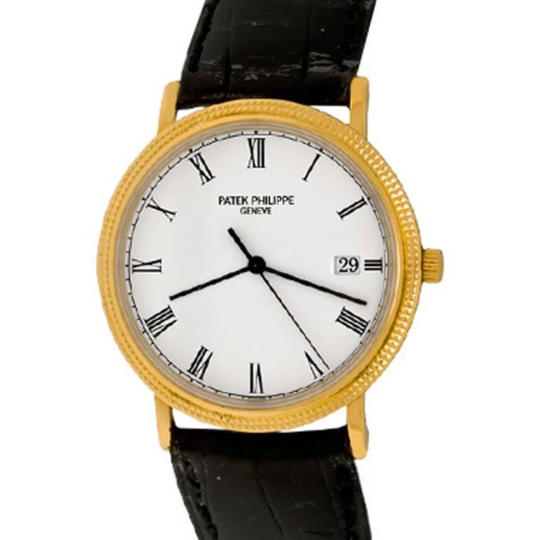 Patek Philippe Yellow Gold Calatrava Quartz Wristwatch Ref 3744 J at ...