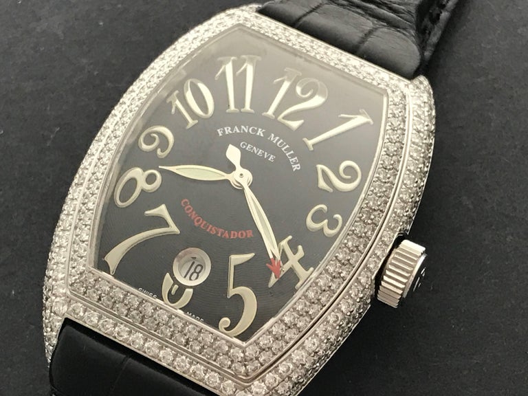 Franck Muller White Gold Diamond Conquistador Automatic Wristwatch at ...