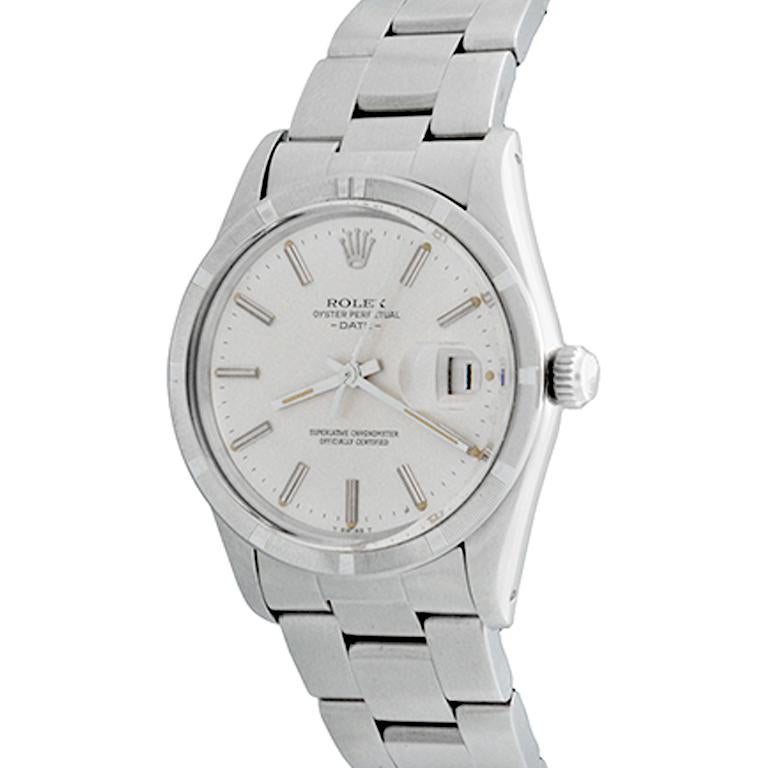 Rolex Stainless Steel Oyster Perpetual Date Custom Dial Wristwatch Ref ...